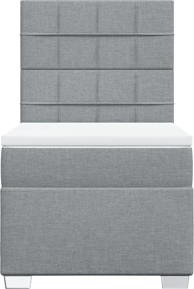 Box spring postel s matrací světle šedý 100 x 200 cm textil 3290399