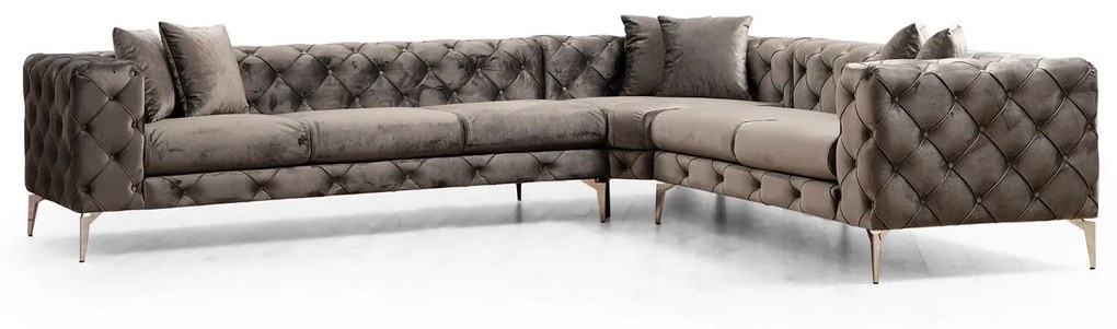 Designová rohová sedačka Rococo antracitová - levá