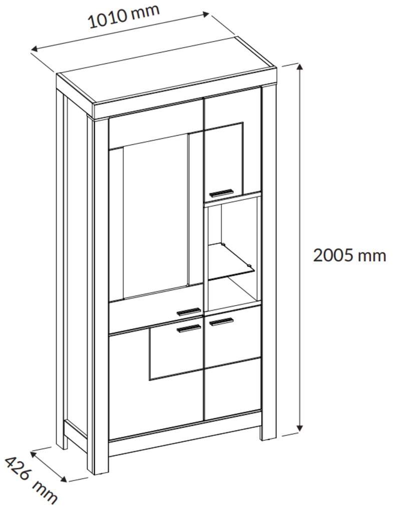 Sconto Vitrína PORTO dub/beton