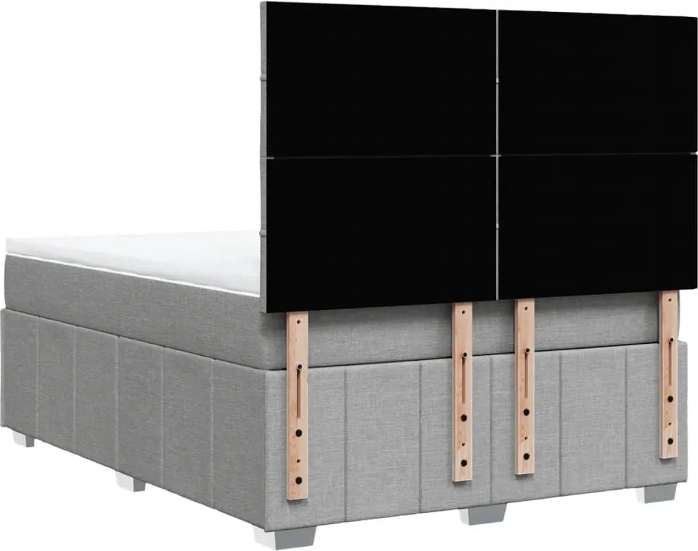Box spring postel s matrací světle šedá 140 x 190 cm textil 3291663