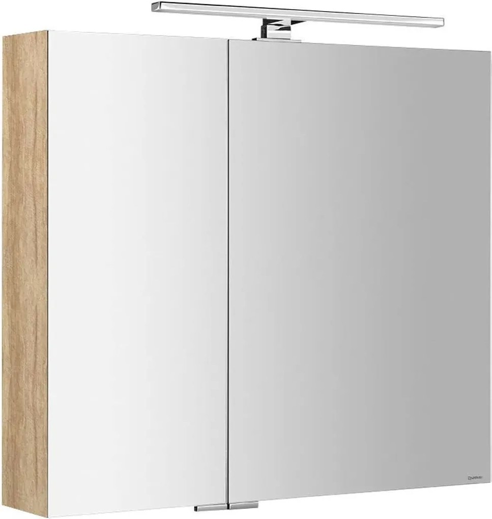 Sapho Mirró - Zrcadlová skříňka s LED osvětlením 80x70x16 cm, 2x dvířka, dub alabama MC080-0022
