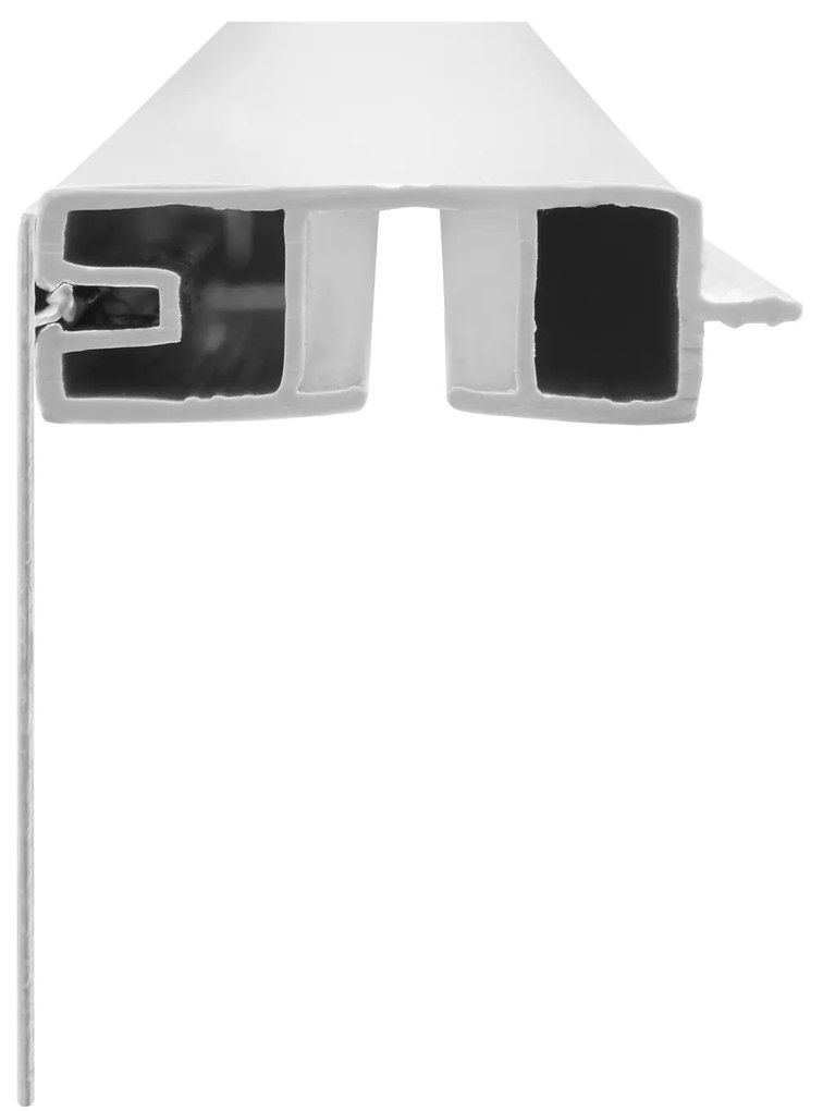 Dekodum Stropní kolejnice z PVC jednořadá bílá s krytem Délka: 360 cm, Typ přichycení: háčky