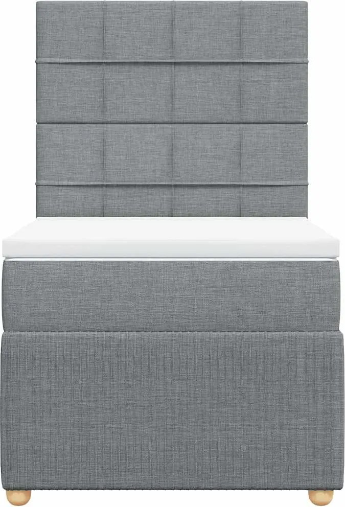 Box spring postel s matrací světle šedá 80 x 200 cm textil 3291883