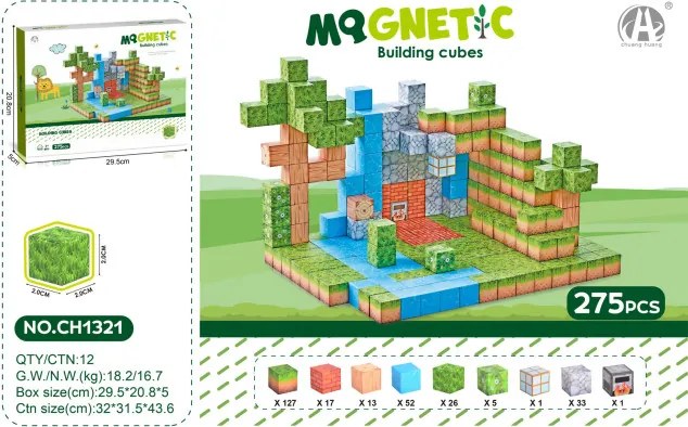 Magnetická stavebnice MAGNETIC Příroda, 275 dílků