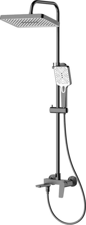 Aqualine Aqualine, FLERY sprchový sloup s pákovou baterií, otočným ramínkem, gun metal, FY690GM