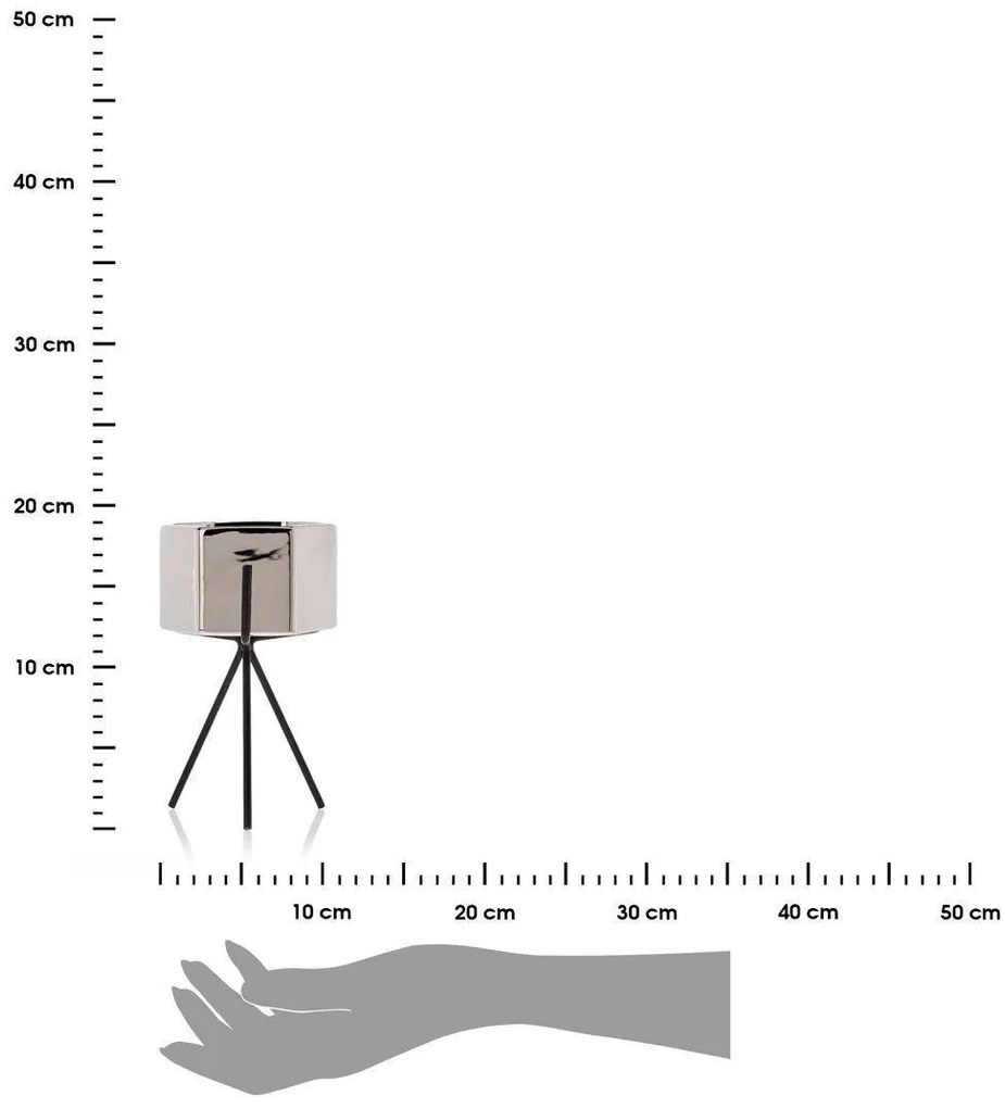 Květináč na stojanu Sashi 18,5 cm stříbrný