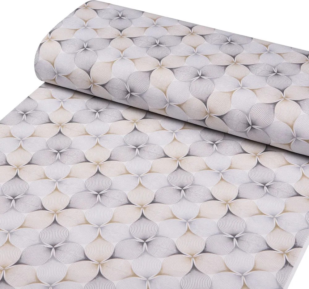 Dekorační látka PML-031 Designové geometrické obrazce na bílém - šířka 150 cm