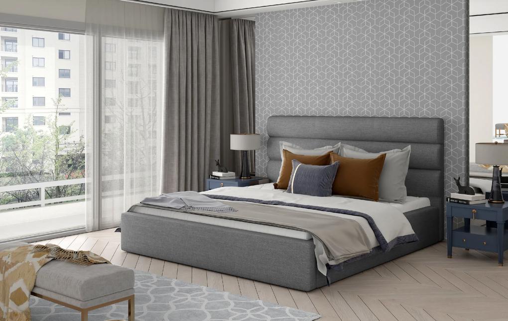 Eltap Čalouněná postel Caramel s úložným prostorem Materiál a barva potahu: Monolith 85 - šedá, Rozměry (cm): 140x200