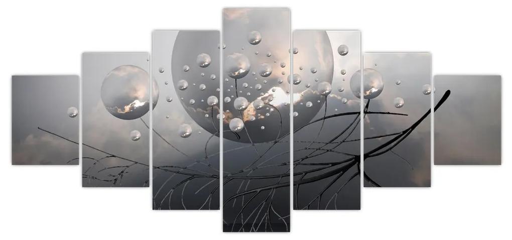Obraz abstraktních koulí (210x100 cm)
