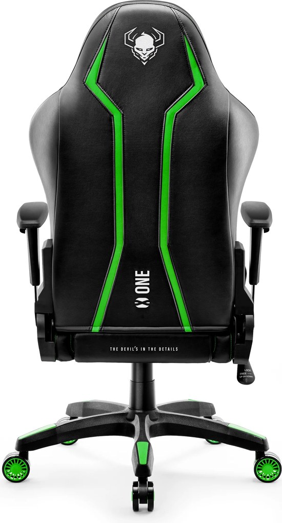 Herní křeslo z eko kůže Normal Size, černý-zelený: Diablo X-One 2.0