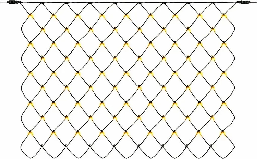 Hobby Line LED světelná síť, 200 × 150 cm, teple bílá, 90 diod, tmavě zelený kabel, IP44, prodlužovací