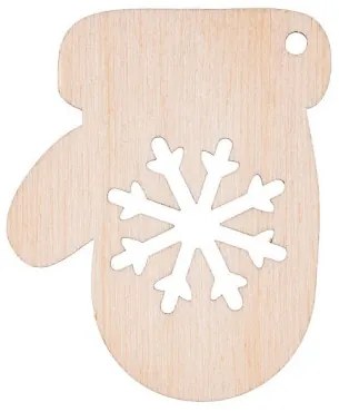 ČistéDřevo Dřevěná vánoční ozdoba - rukavice