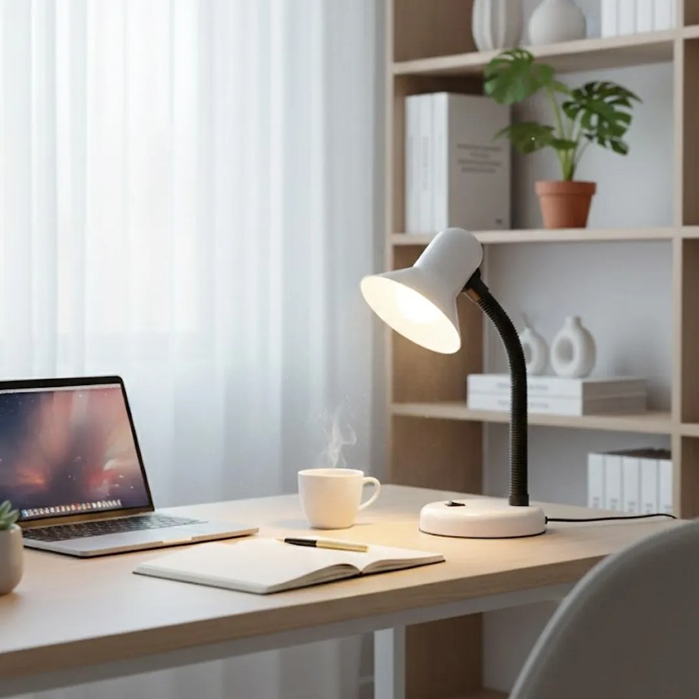 Stolní lampa Mentor, 1x bílé stínítko, w