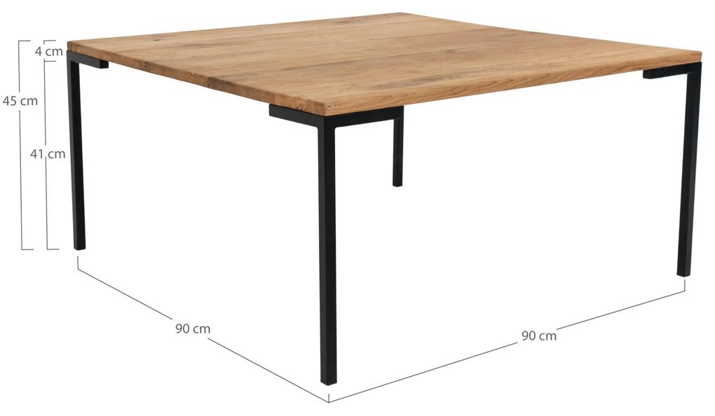 Nordic Experience Konferenční stolek Lagarte z dubového dřeva přírodní/černá, 90x90 cm