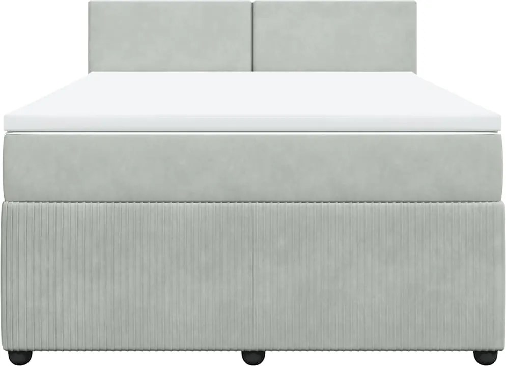 Box spring postel s matrací světle šedá 140x200 cm samet 3287752