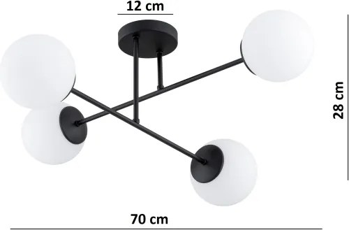 Brilagi - Přisazený lustr MILO 4xE27/60W/230V černá