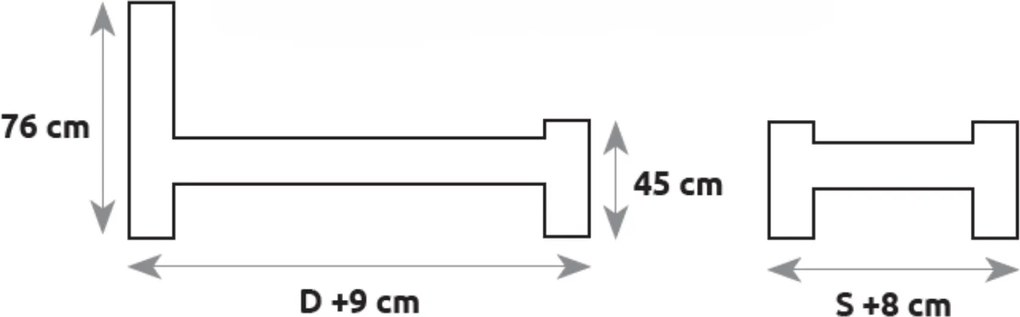 Drewmax LK104 - Dřevěná postel masiv dvojlůžko 140 cm