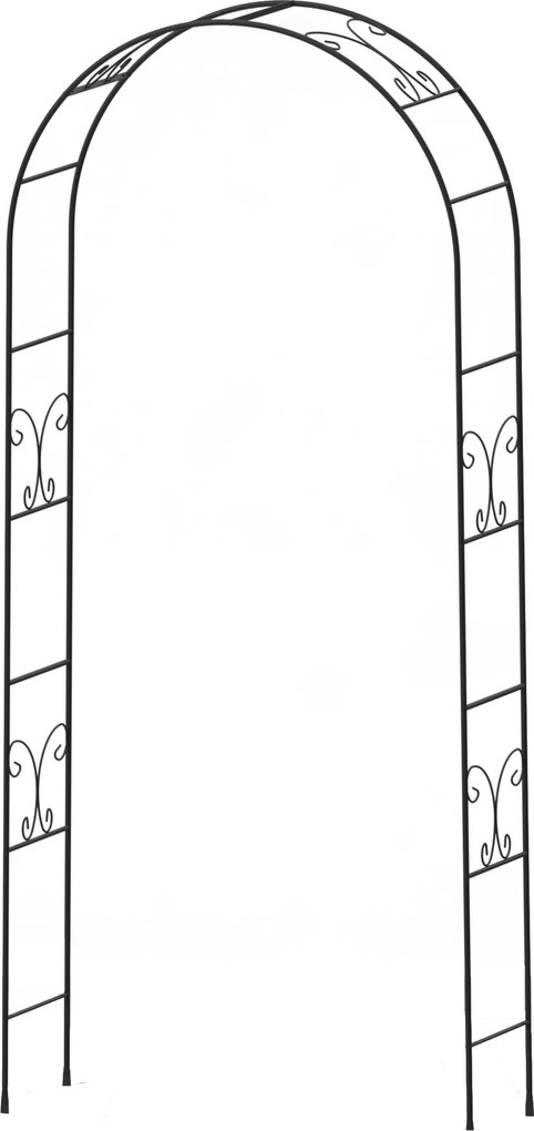 Kovový zahradní květinový oblouk BestBerg BBFA-20DA / 104 × 240 cm / černá