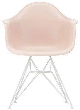 Eames Plastic Armchair DAR bíle lakovaná světle růžová bílé na koberec Vitra