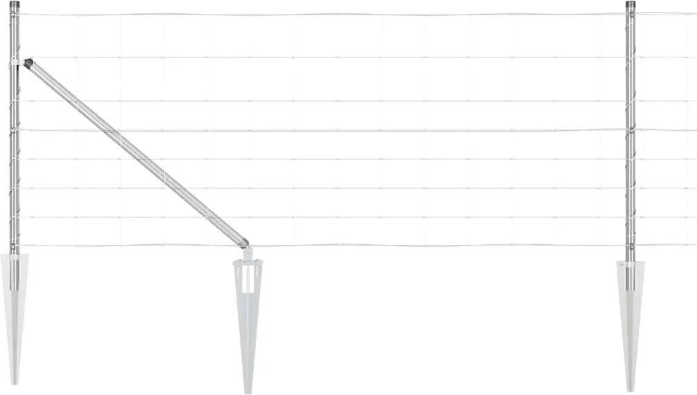 Svařované drátěné ploty s hroty 25 x 0,8 m Pozinkovaná ocel 3351419