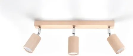 Bodové svítidlo SOLLUX Berg 3 GU10 3x40W bez zdroje SL.0703 přírodní dřevo