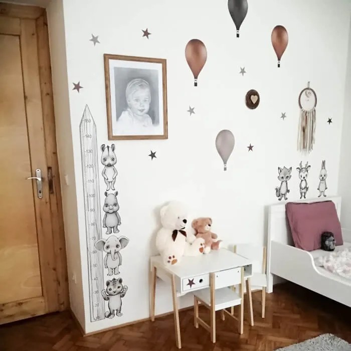 INSPIO Samolepky na zeď - Velká sada zvířecích samolepek v hnědých odstínech a skandinávském stylu