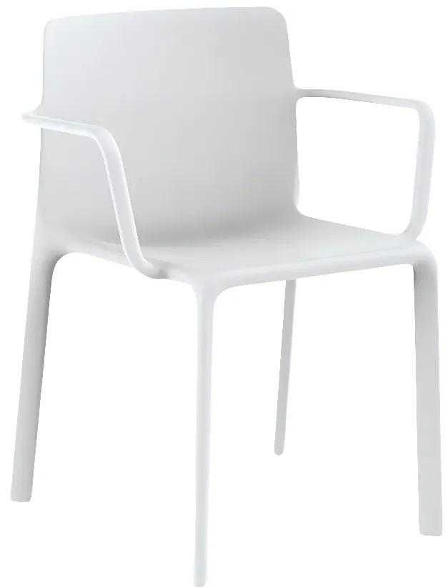 OnaDnes -20% VONDOM Bílá plastová jídelní židle KES s područkami