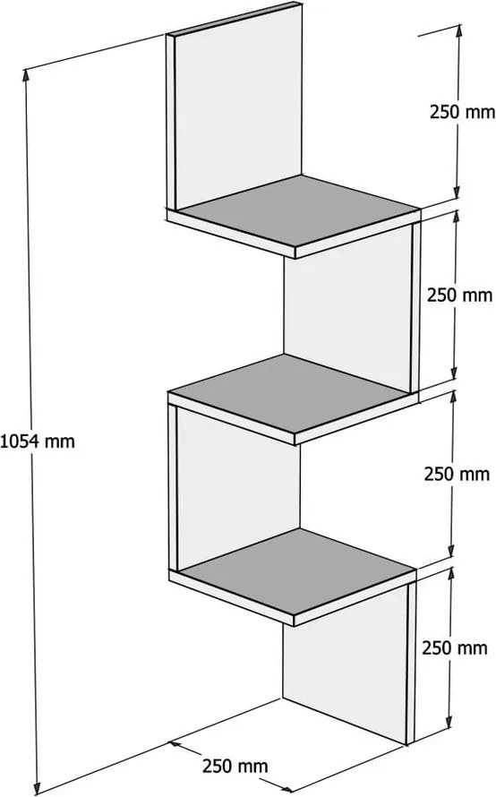 Nástěnná rohová police Zikzak