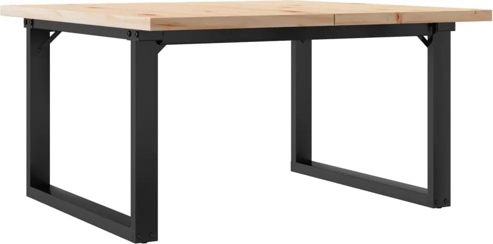 Konferenční stolek s O rámem 80x80x45,5cm borové dřevo a ocel 3282729