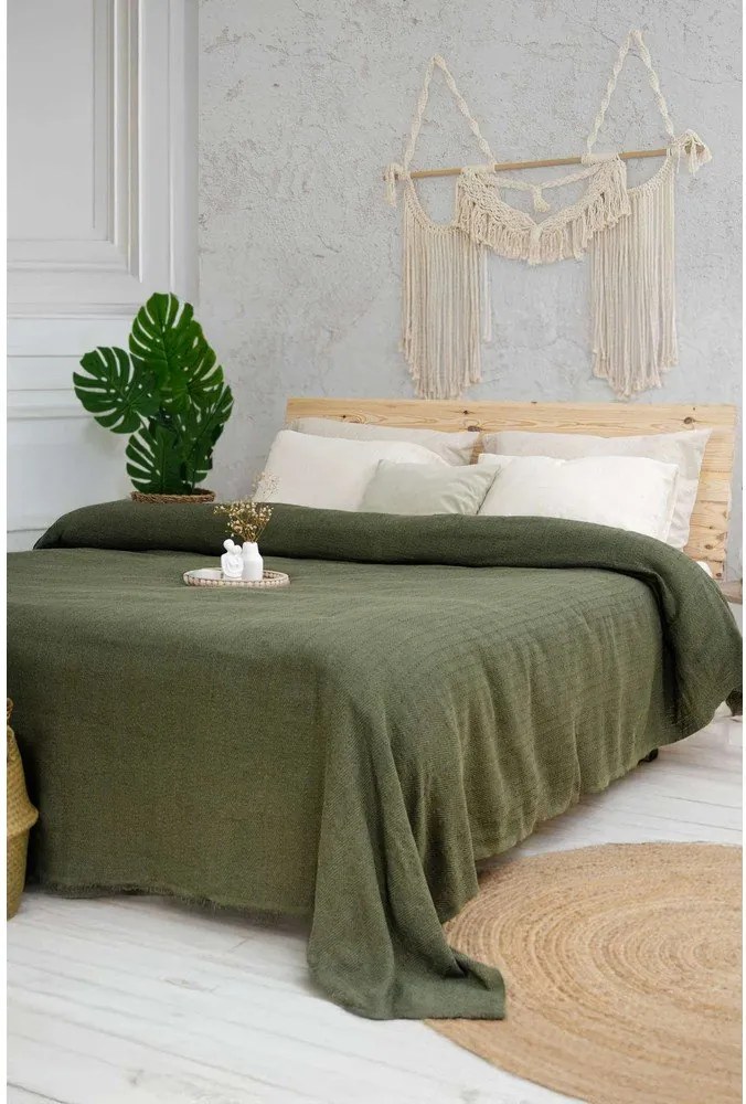 Khaki přehoz 240x220 cm Marla – Mijolnir