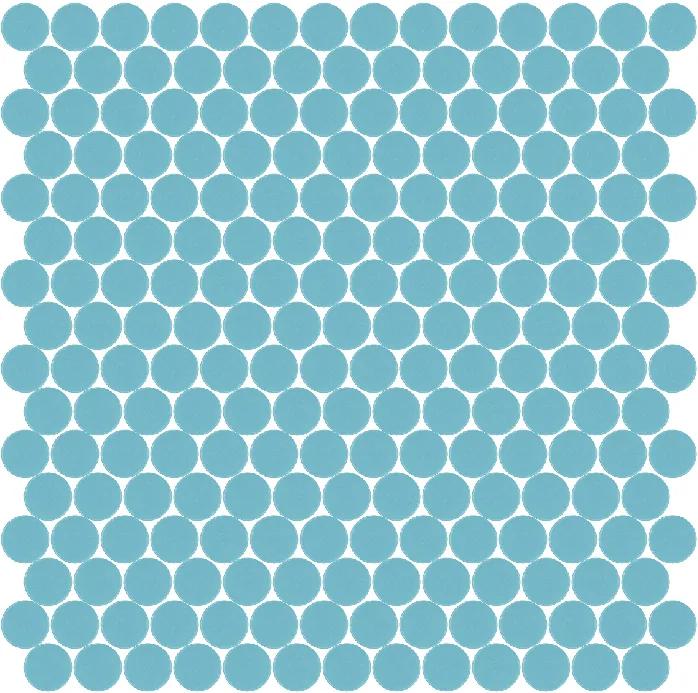 Hisbalit Obklad skleněná modrá Mozaika 335B MAT kolečka  kolečka prům. 2,2 (33,33x33,33) cm - KO335BMH
