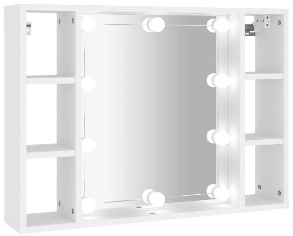 Zrcadlová skříňka s LED bílá 76 x 15 x 55 cm - Default Title