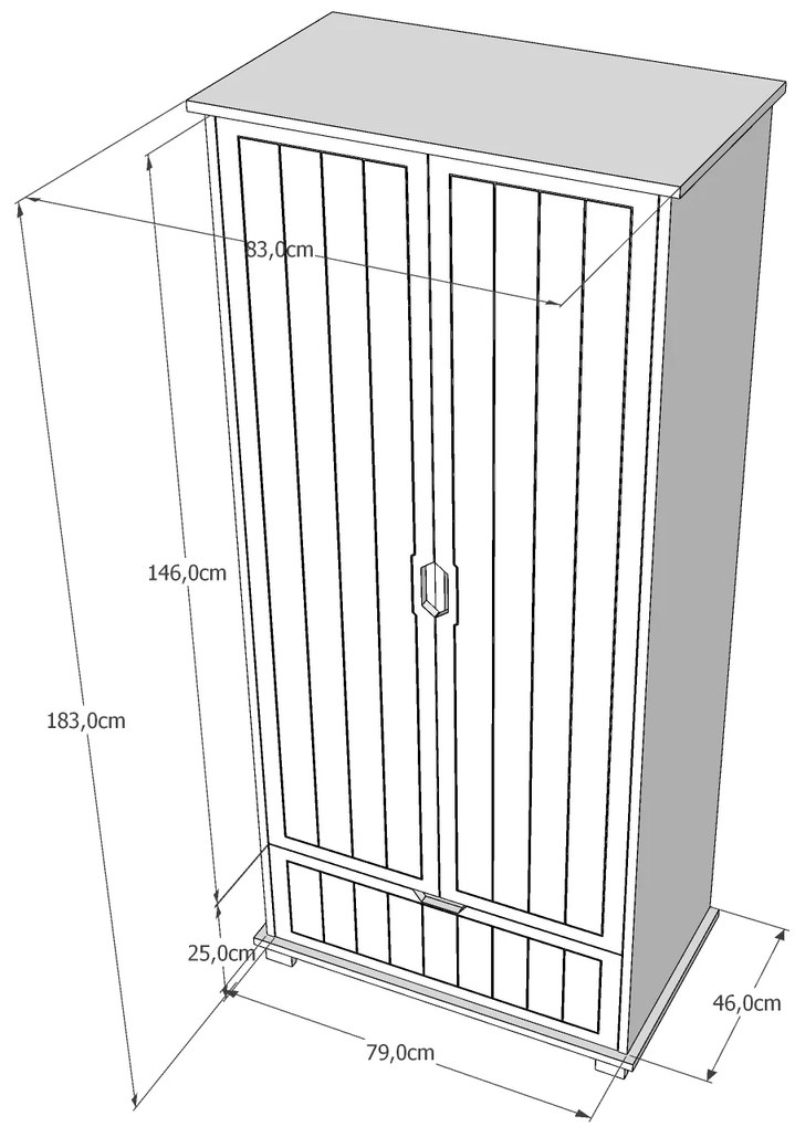 BabyBeds Dětská skříň - lucky Barevné provedení: Modrá 183 cm x 46 cm x 47,5 cm