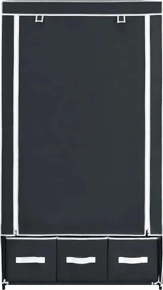 Šatní skříň černá 87 x 49 x 159 cm textil 282457
