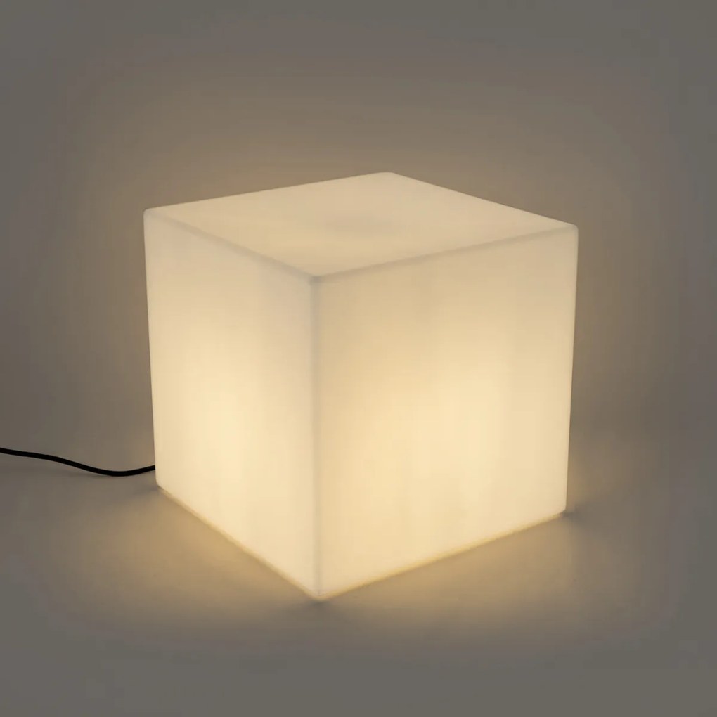 Moderní venkovní lampa bílá 38 cm čtvercová IP44 - Nura