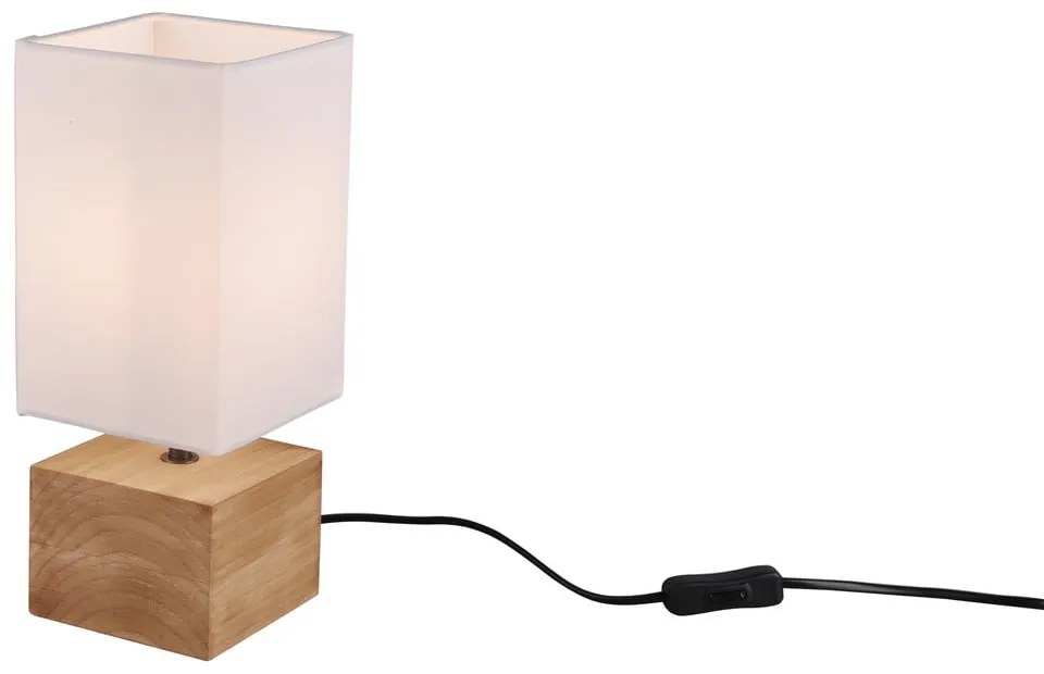 Stolní lampa s textilním stínidlem v bílo-přírodní barvě (výška 30 cm) Woody – Trio