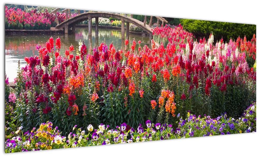 Obraz květinové zahrady (100x40cm)