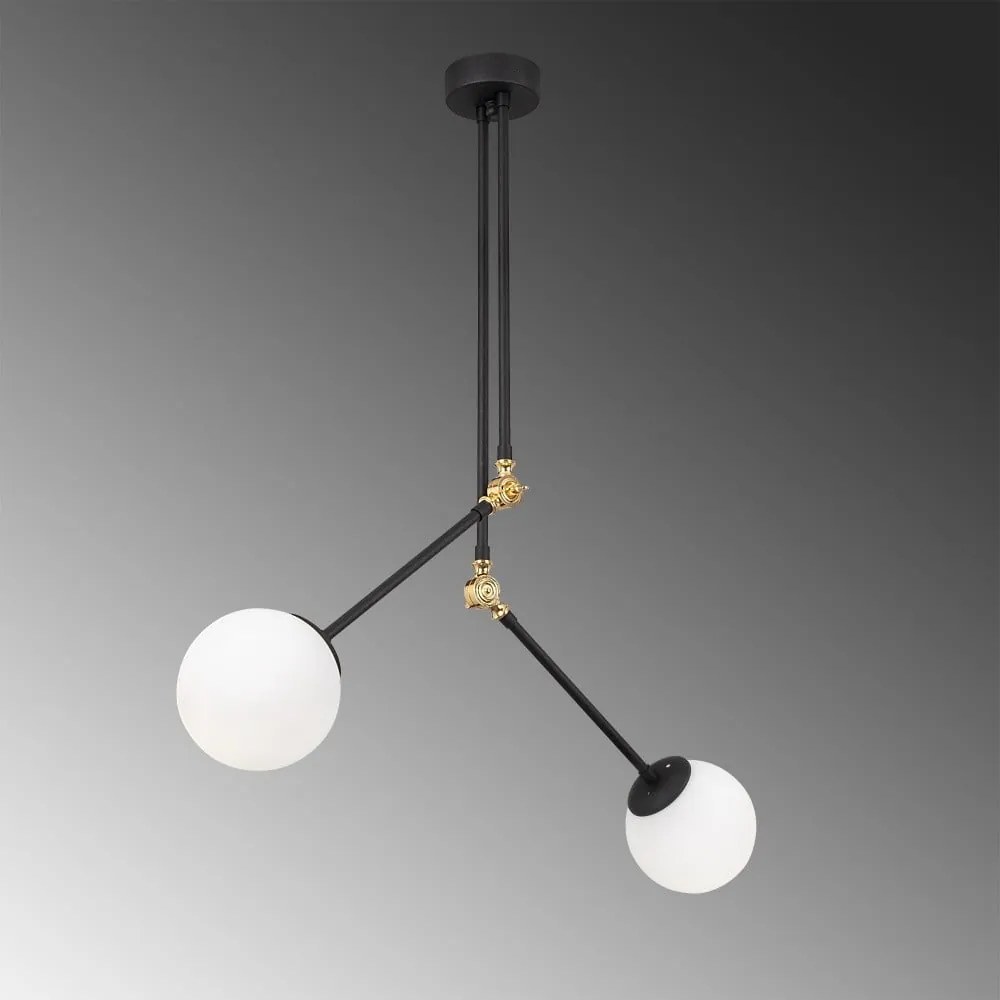 Černé kovové závěsné svítidlo Opviq lights Froso