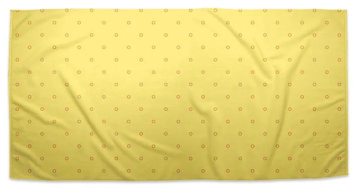 Ručník SABLIO - Červené kroužky na žluté 50x100 cm
