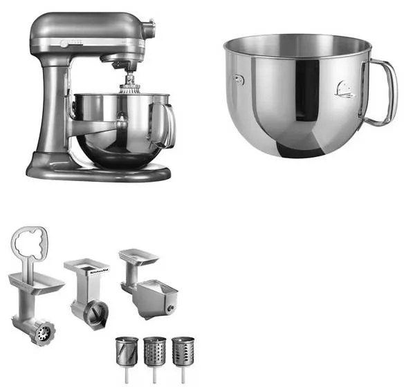 KitchenAid 5KSM7580XEMS + 5KR7SB + 5KSMFPPC