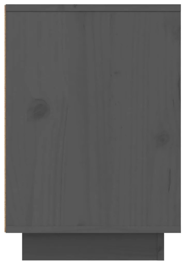 Noční stolek šedý 50 x 34 x 50 cm masivní borové dřevo - Default Title