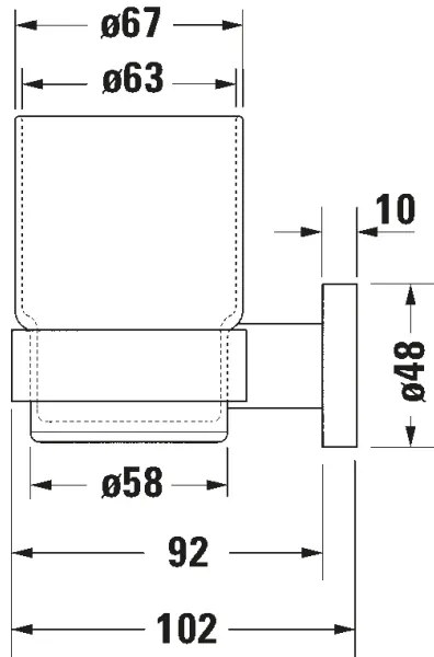 Duravit 99201000 - Nástěnný stojánek na zubní kartáčky D-CODE pravá lesklý chrom