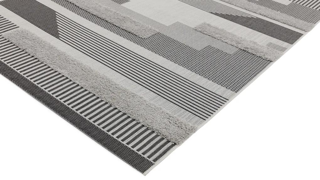 Tribeca Design Kusový koberec Mola Black/Grey Geometric Rozměry: 200x290 cm