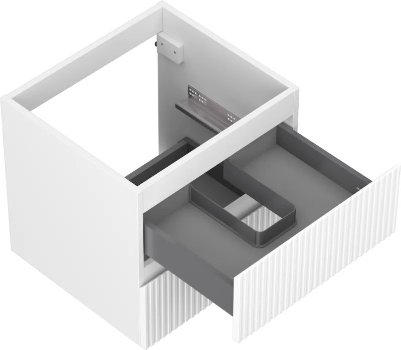 Mexen Rivel, koupelnová skříňka 50 cm, 2 zásuvky, drážkovaná, bílá matná, 91A20-05047-2-BFF01