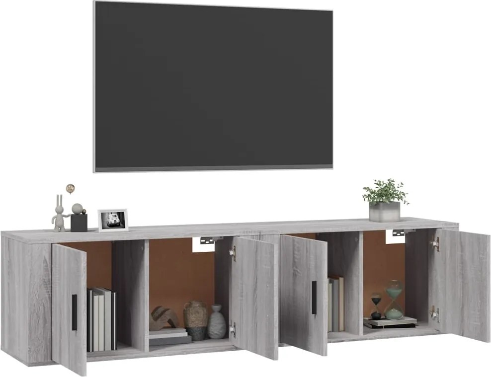 Nástěnné TV skříňky 2 ks šedé sonoma 80 x 34,5 x 40 cm 3188356