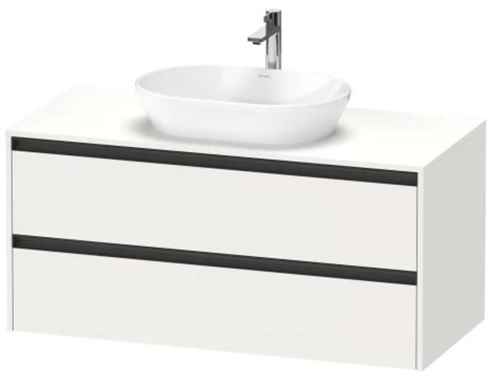 Duravit Ketho.2 - Umyvadlová skříňka s výřezem 57x120x55 cm, 2 zásuvky, matná bílá K24897018180000