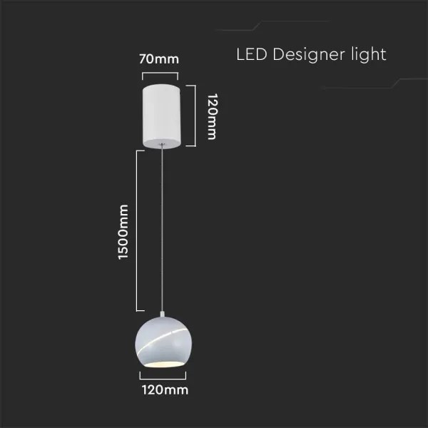 LED Lustr na lanku LED/8,5W/230V 3000K bílá