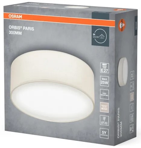 Osram - Stropní svítidlo ORBIS PARIS 1xE27/25W/230V pr. 30 cm krémová