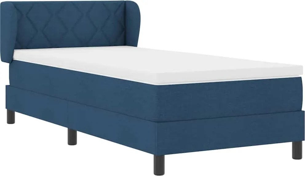 Postel s boxspringem s polštářem Modrá 90 x 190 cm textil 3340065