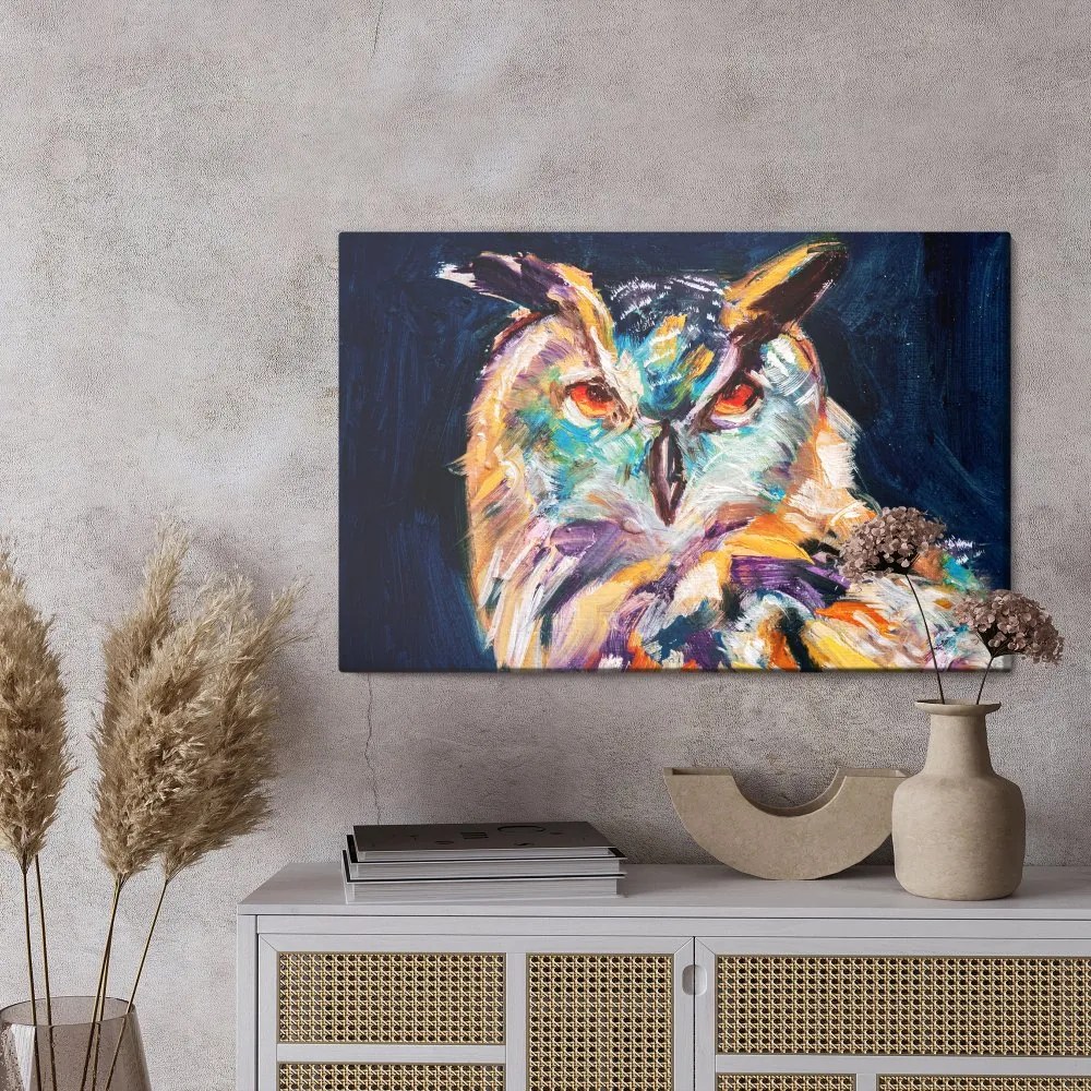 Obraz Sova Jako Malovaná Nedostatek Nedostatek Plátno Canvas 120x80